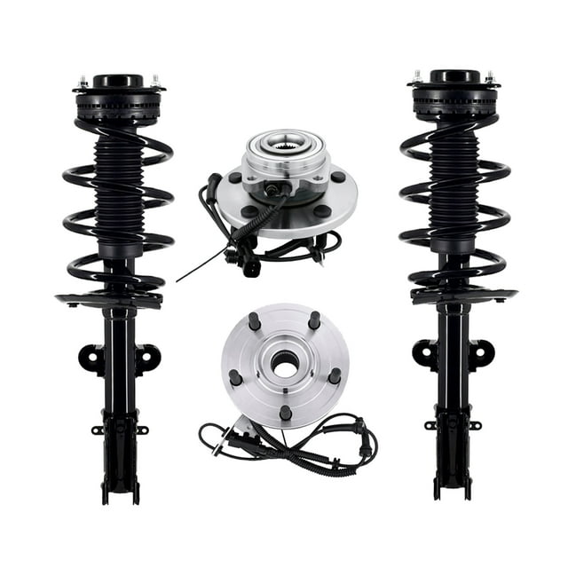 Set Of 4 Front Quick Complete Strut Coil Spring Assembly Wheel Hub