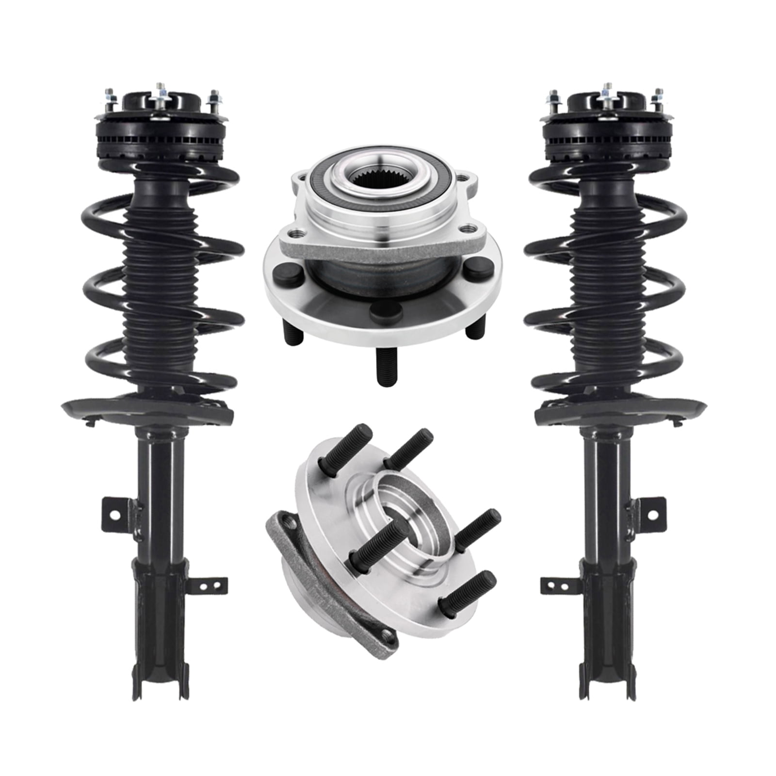 Set of 4 Front Quick Complete Strut-Coil Spring Assembly-Wheel Hub ...