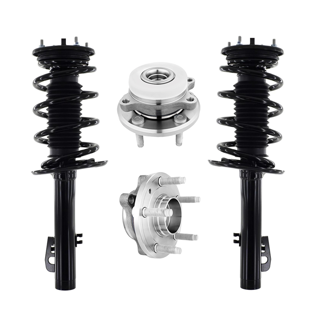 Set of 4 Front Quick Complete Strut-Coil Spring Assembly-Wheel Hub ...