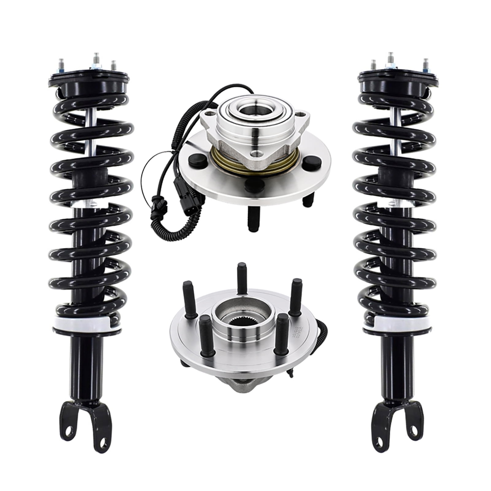 Set of 4 Front Quick Complete Strut-Coil Spring Assembly-Wheel Hub ...