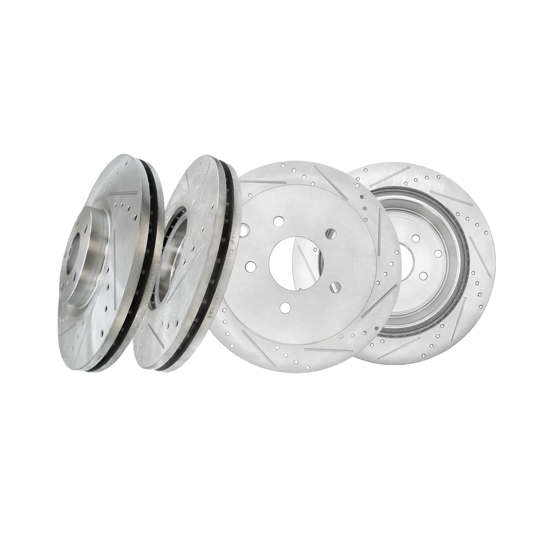 Set of 4 Front-Rear Drilled Slotted Brake Disc Rotors For 2014 2015 ...