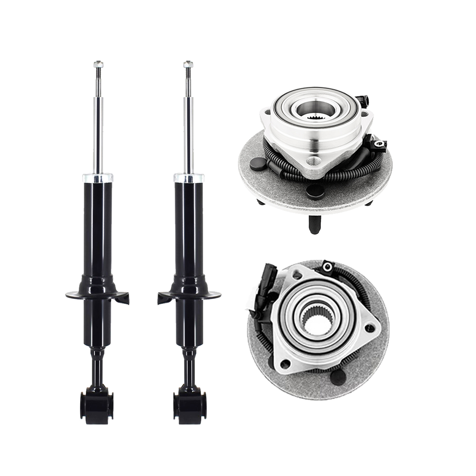 Set of 4 Front Suspension Strut Assembly-Wheel Hub Bearing Assembly For ...