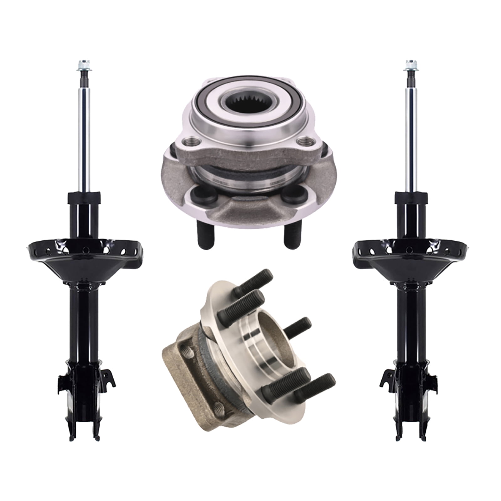 Set of 4 Front Suspension Strut Assembly-Wheel Hub Bearing Assembly For ...
