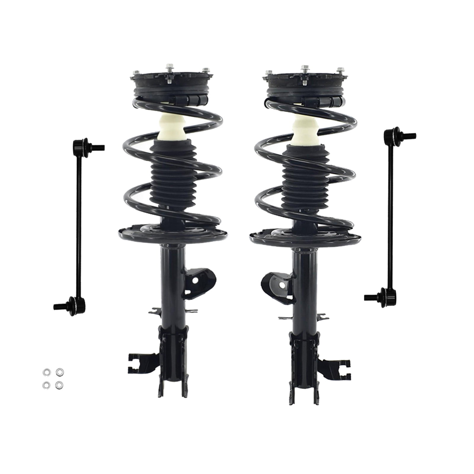 Set of 4 Front Sway Bar Link-Quick Complete Strut-Coil Spring Assembly ...