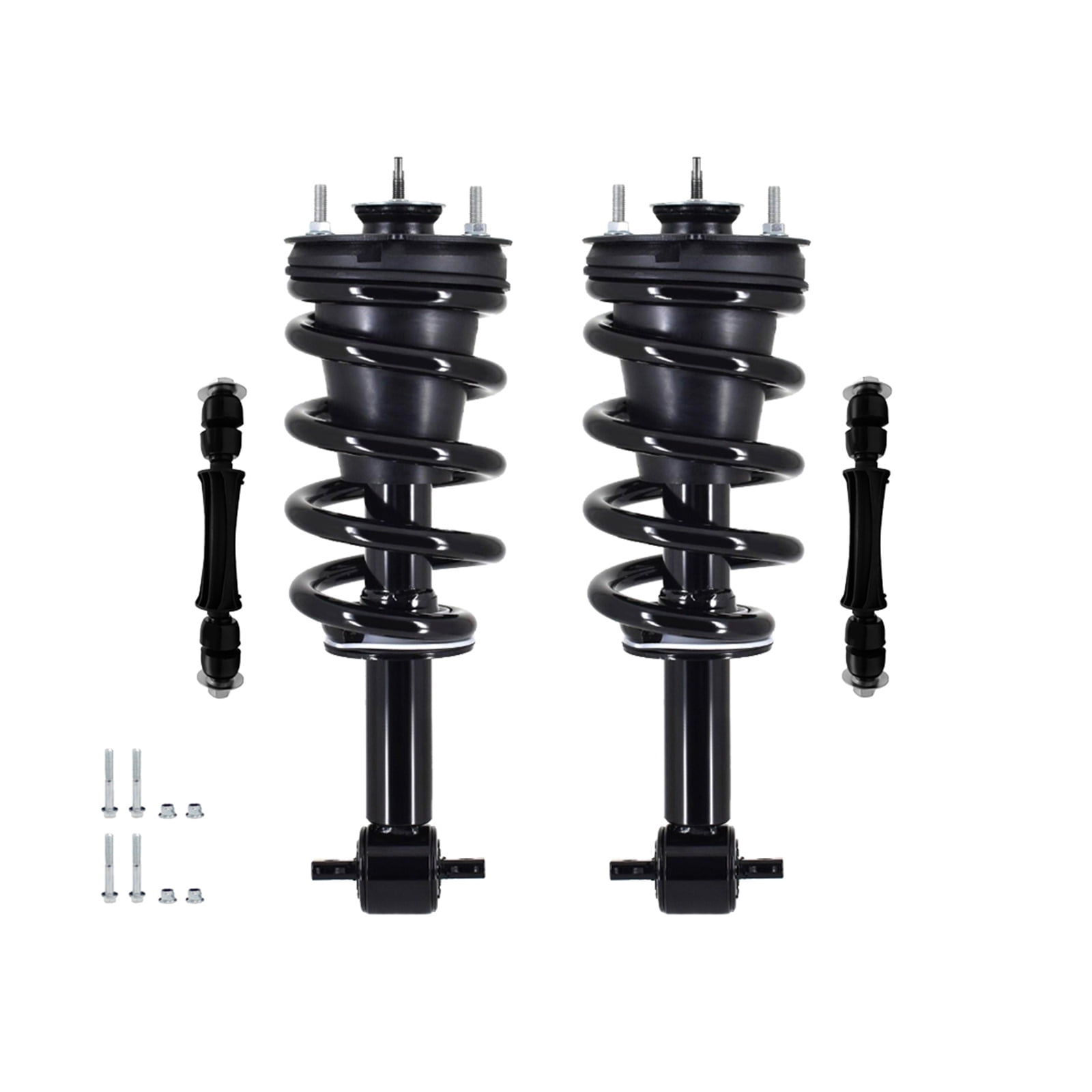 Set of 4 Front Sway Bar Link-Quick Complete Strut-Coil Spring Assembly ...