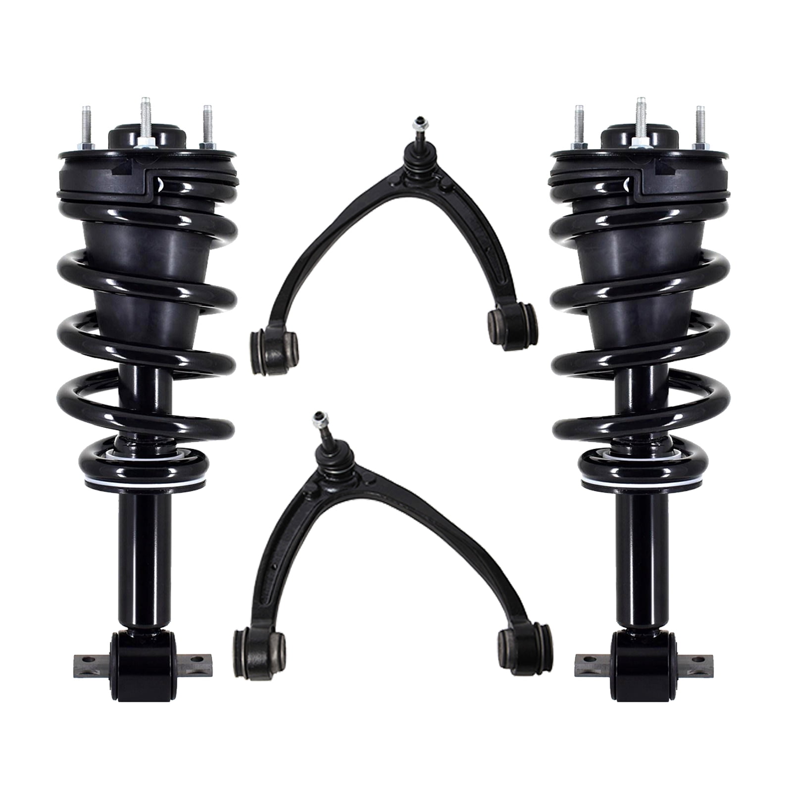 Set of 4 Front Upper Control Arm Ball Joint-Quick Complete Strut-Coil ...