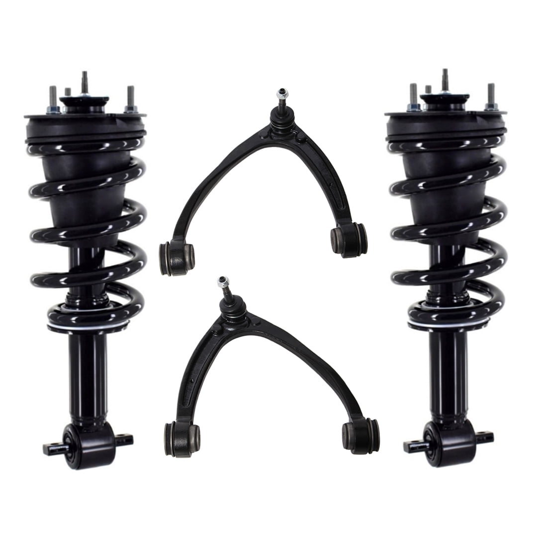 Set Of 4 Front Upper Control Arm Ball Joint Quick Complete Strut Coil
