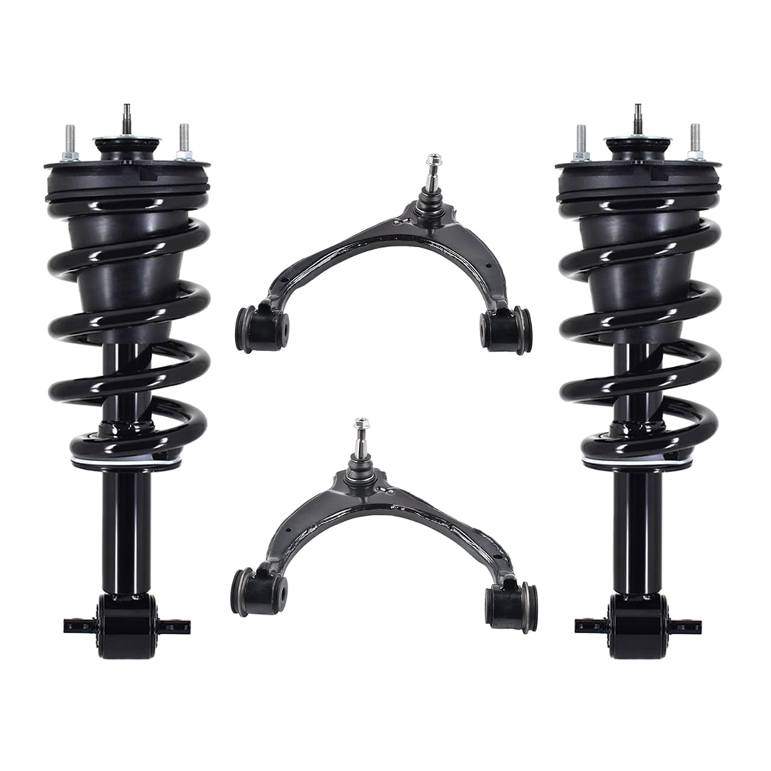 Set Of 4 Front Upper Control Arm Ball Joint Quick Complete Strut Coil