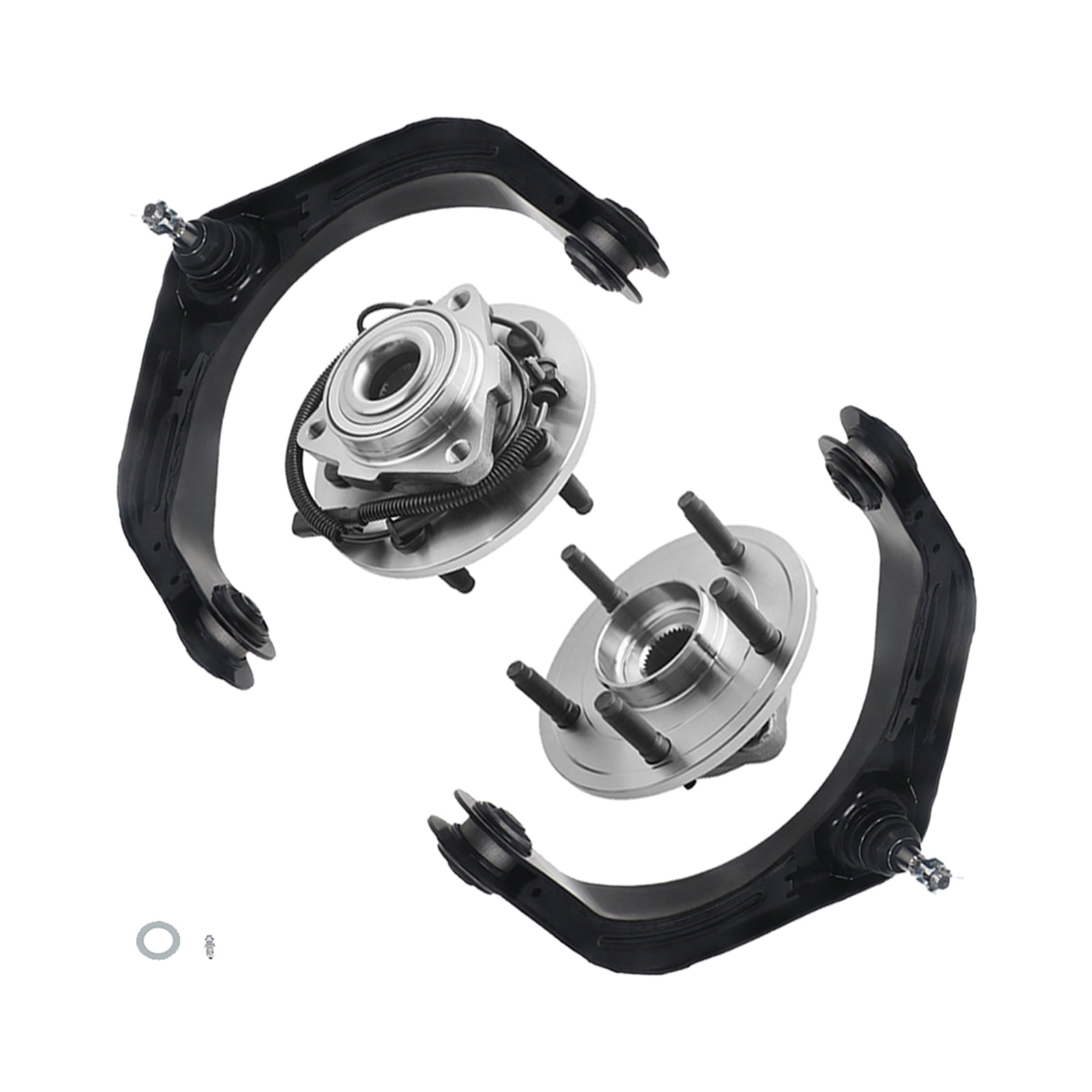 Set of 4 Front Upper Control Arm Ball Joint-Wheel Hub Bearing Assembly ...