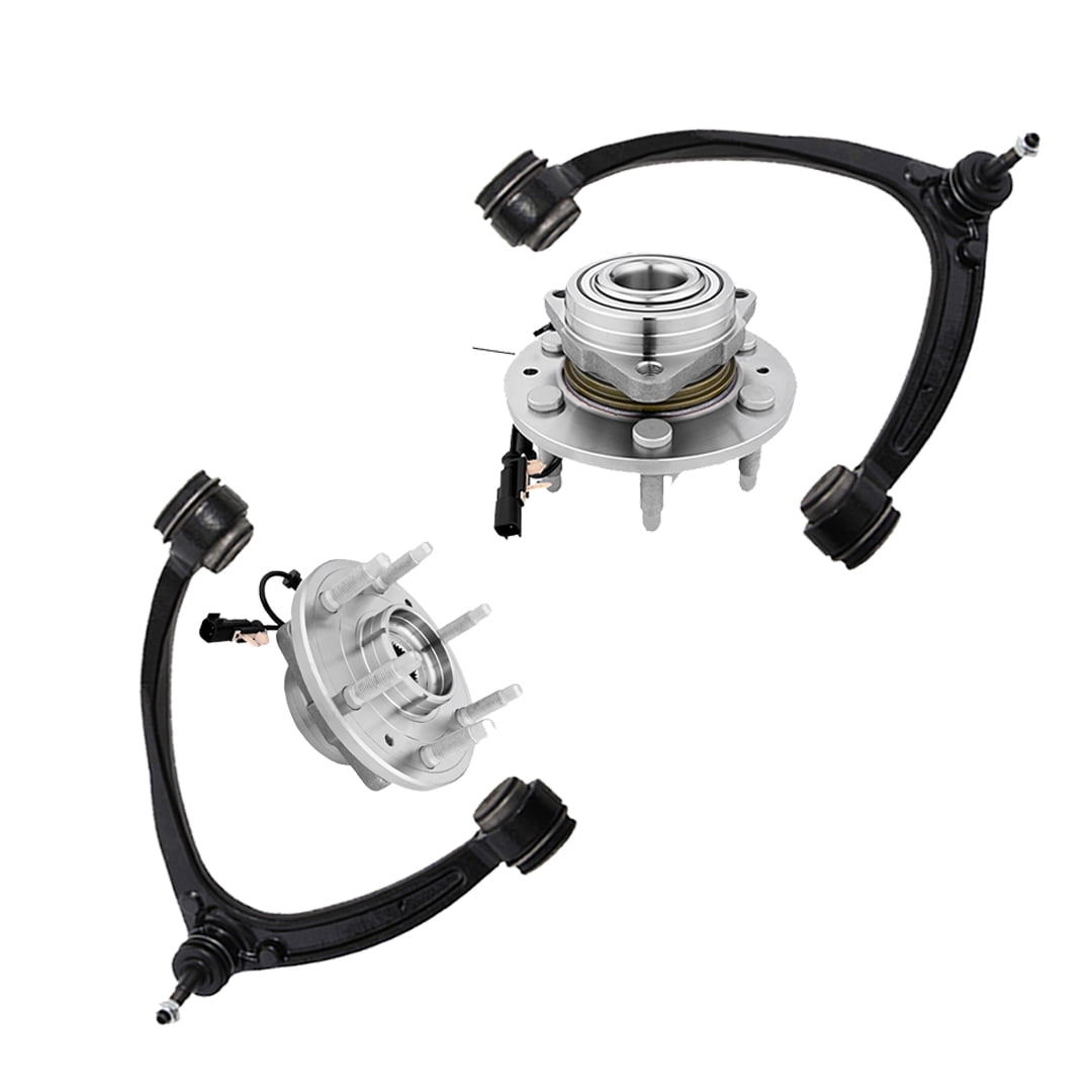 Set of 4 Front Upper Control Arm Ball Joint-Wheel Hub Bearing Assembly ...