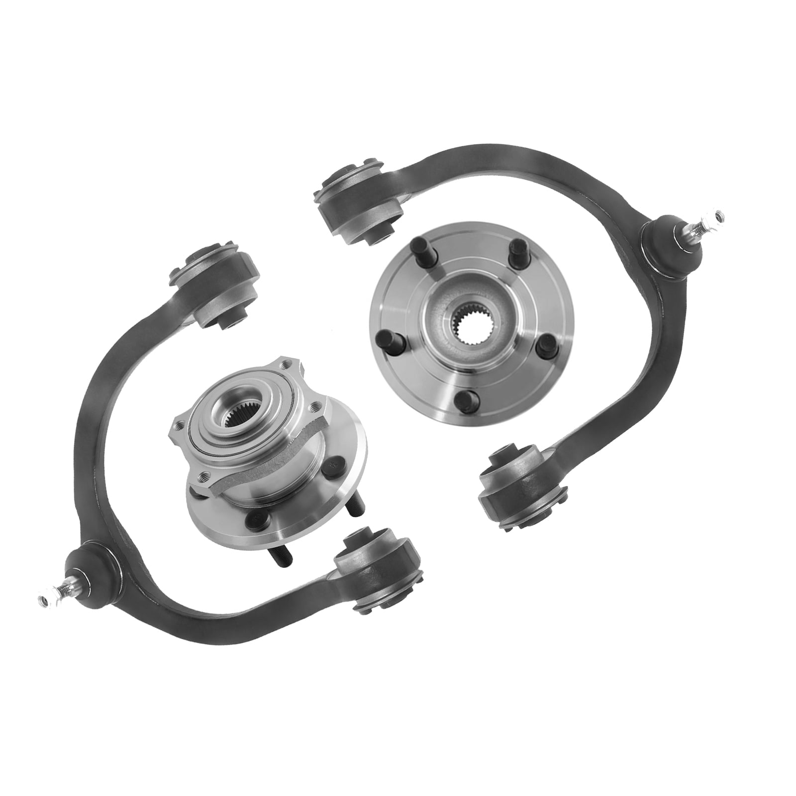 Set of 4 Front Upper Control Arm Ball Joint-Wheel Hub Bearing Assembly ...