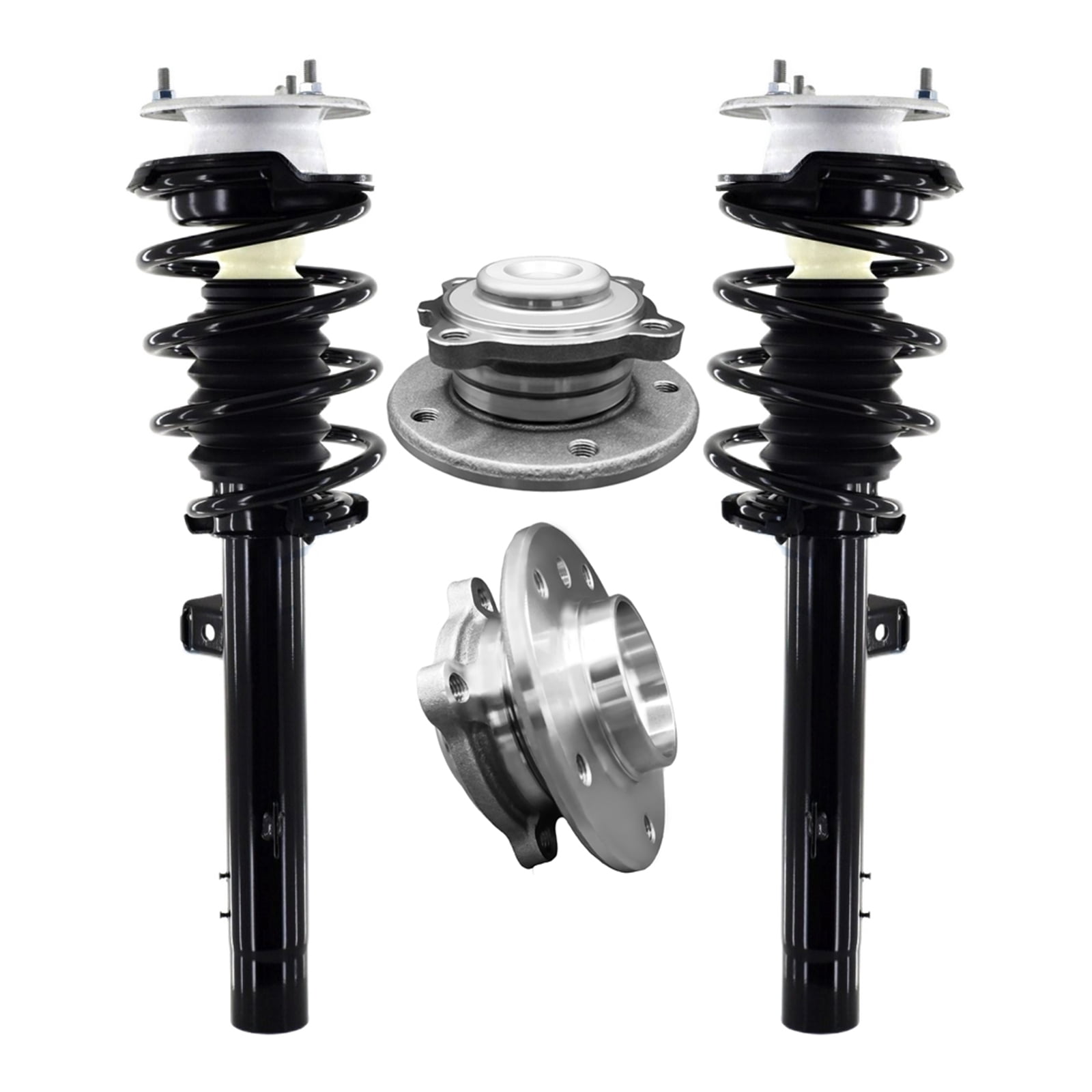 Set of 4 Front Wheel Hub Bearing Assembly-Quick Complete Strut-Coil ...