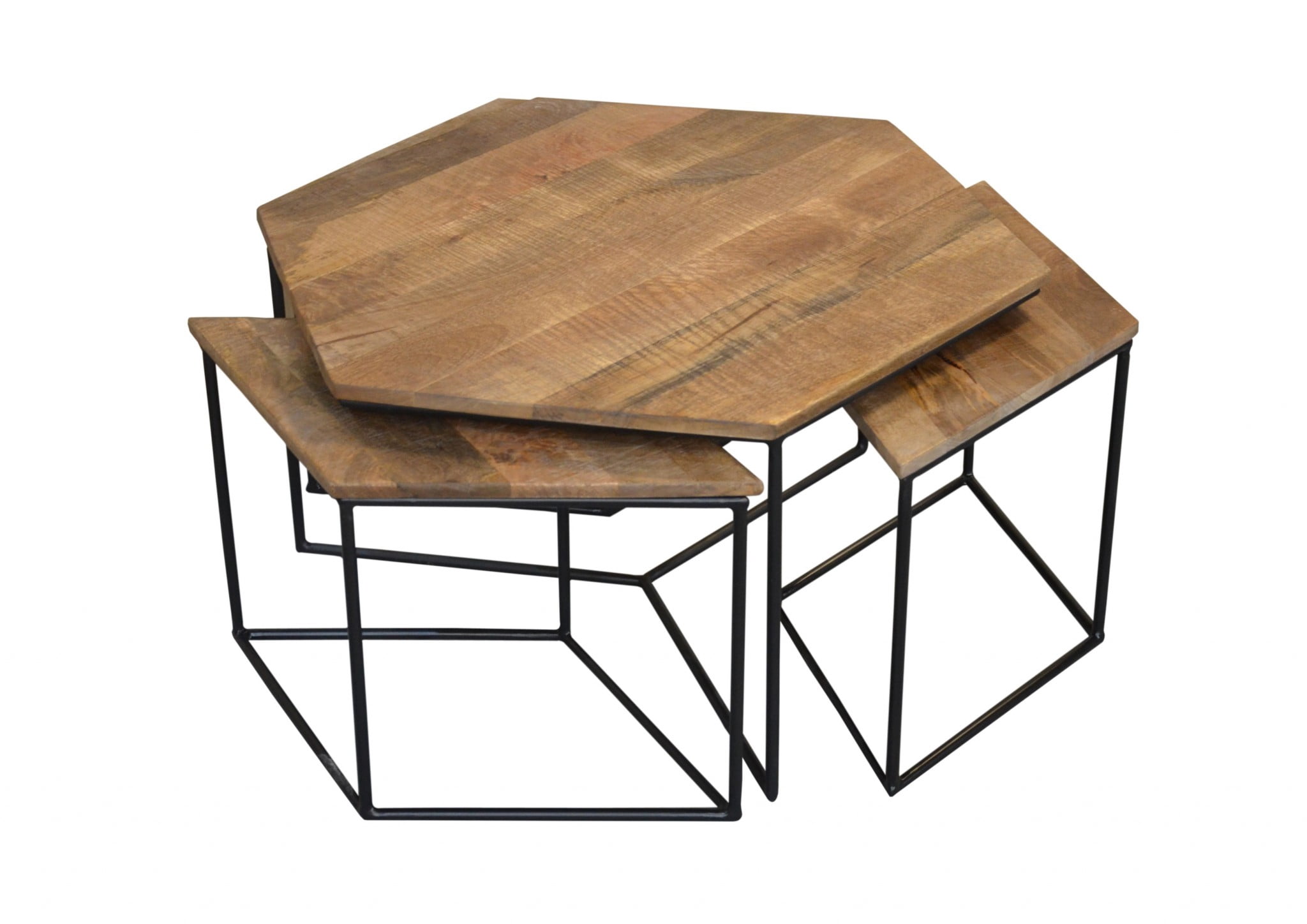 Set of 4 Geometric Wooden Coffee Tables - Walmart.com