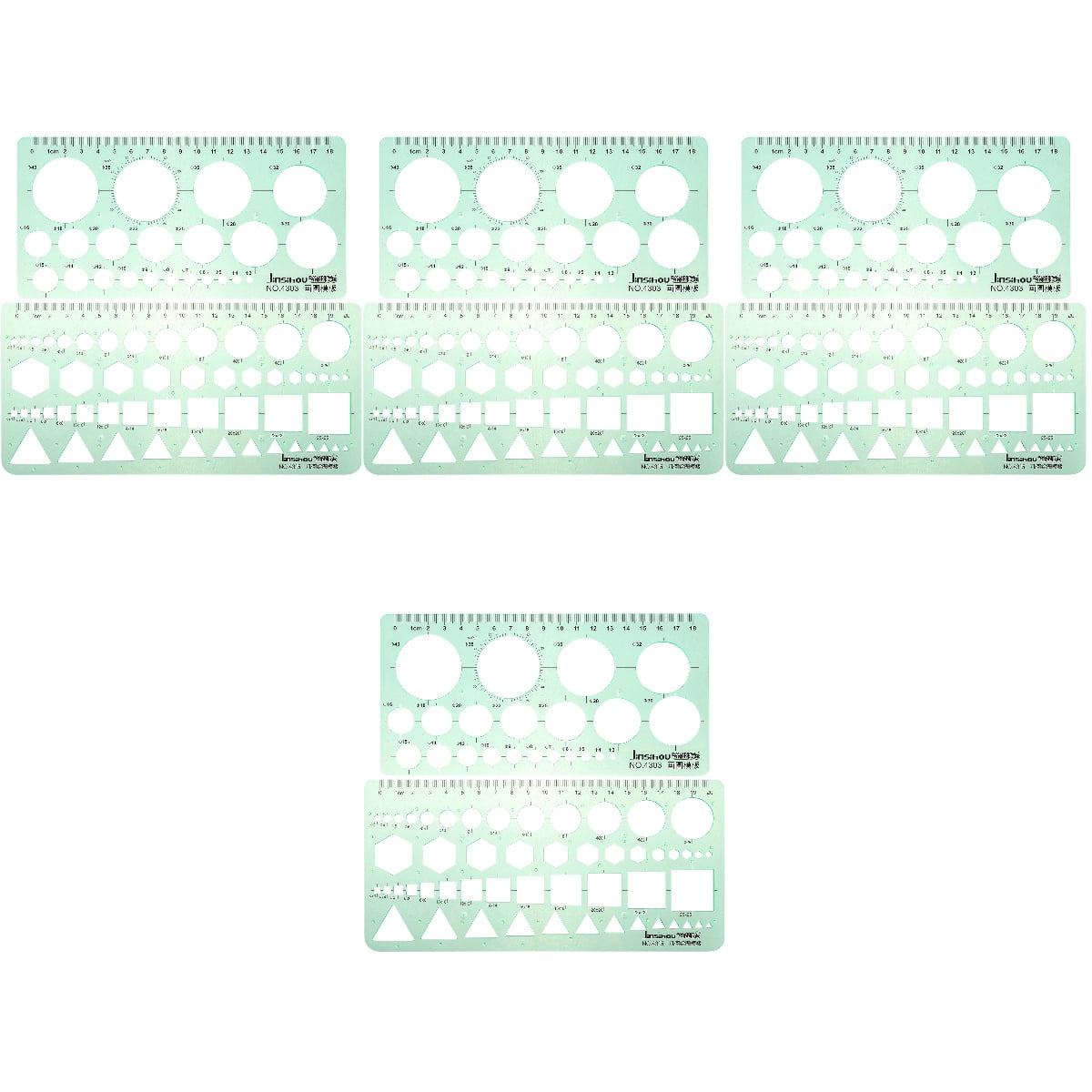 Set of 4 Geometry Measurement Template Circle Drawing Supplies Drafting ...