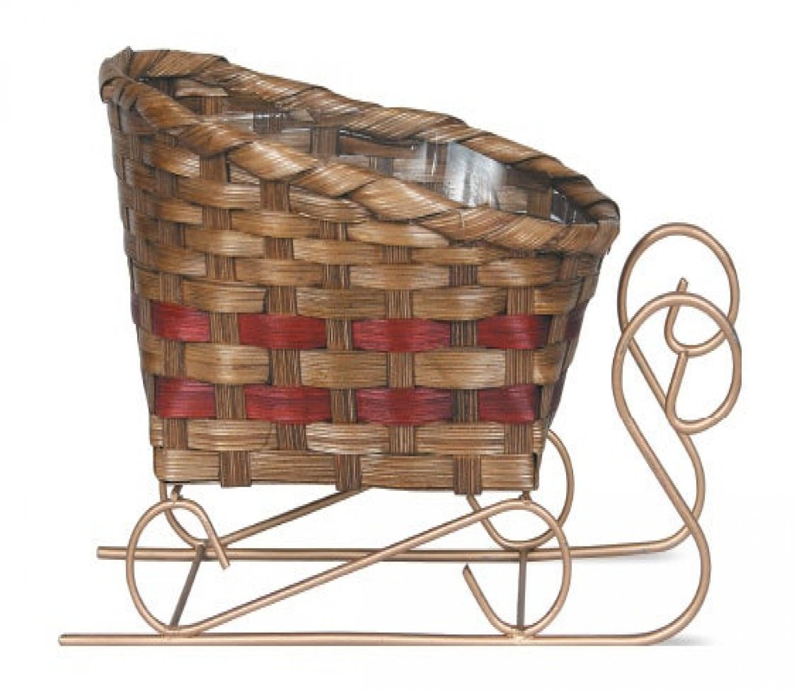 Set of 4 Ginger And Red Colored Sleigh With Gold Runners Decoration ...