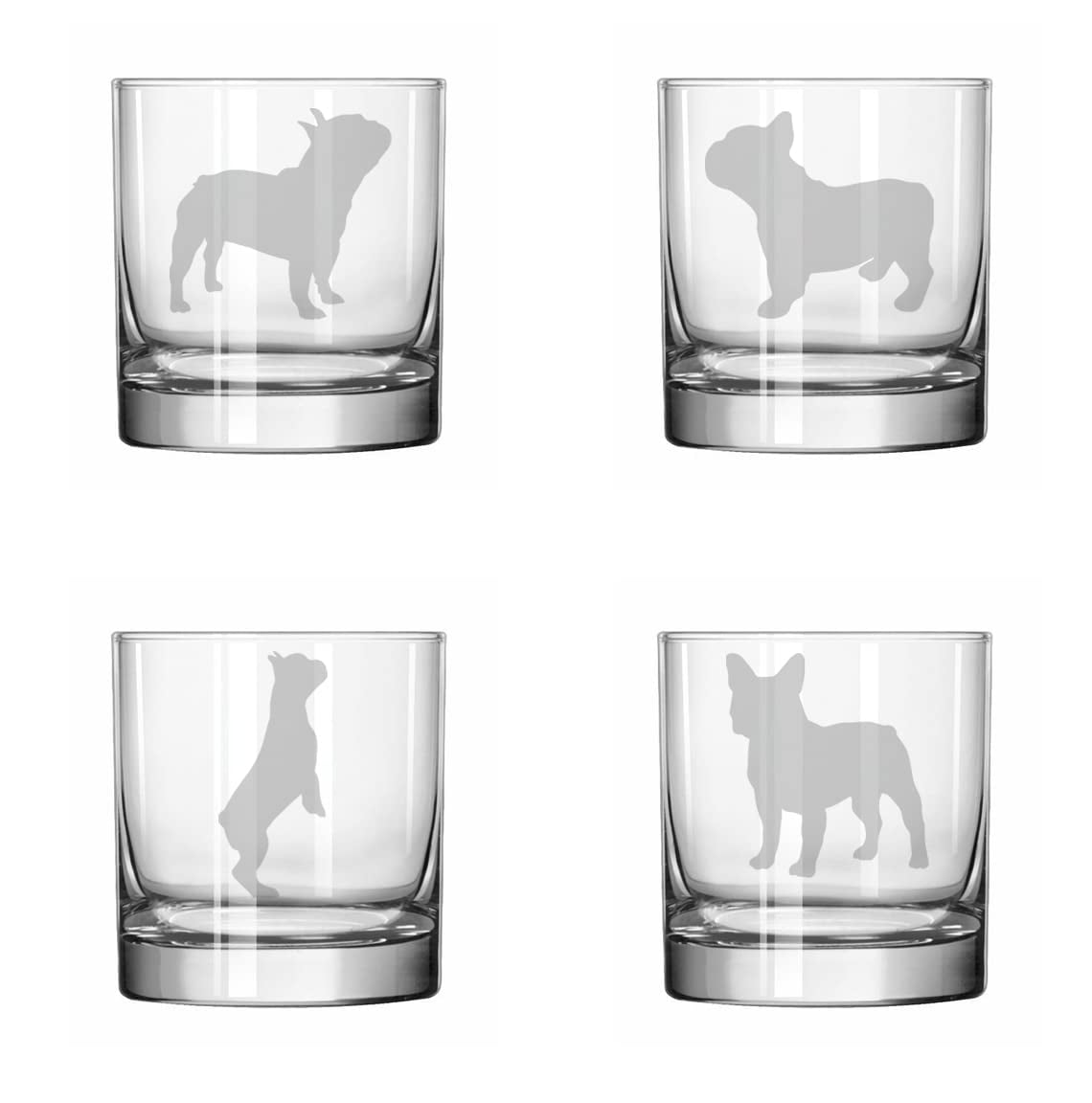 Set of 4 Glass 11 oz Rocks Whiskey Old Fashioned Frenchie French ...