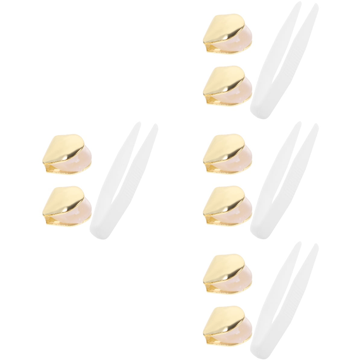 Set of 4 Golden Teeth Covers False Accessories Tooth - Walmart.com