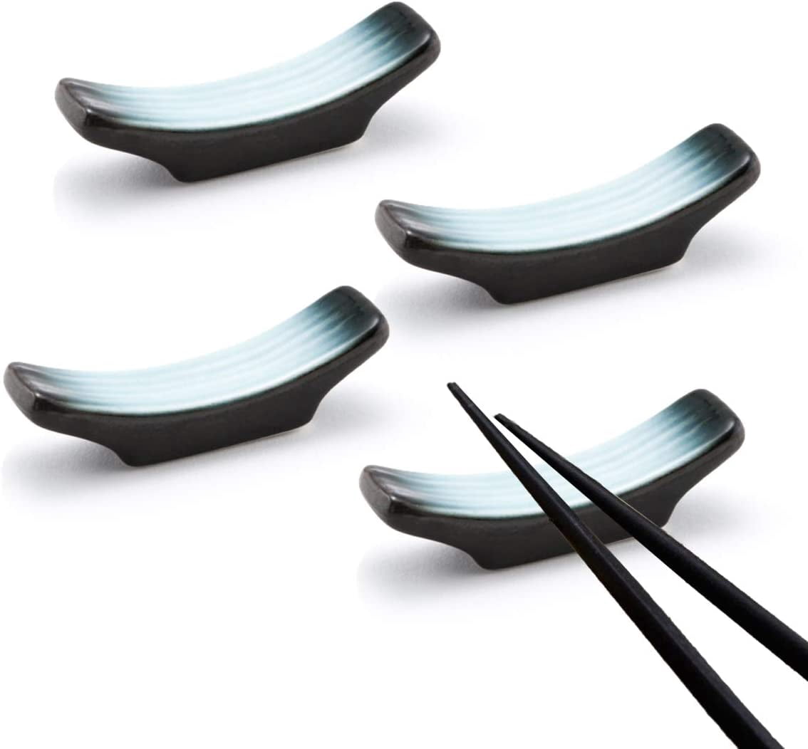Set of 4 Grey Blue Porcelain Knife Rests Chopstick Rest set - Walmart.com