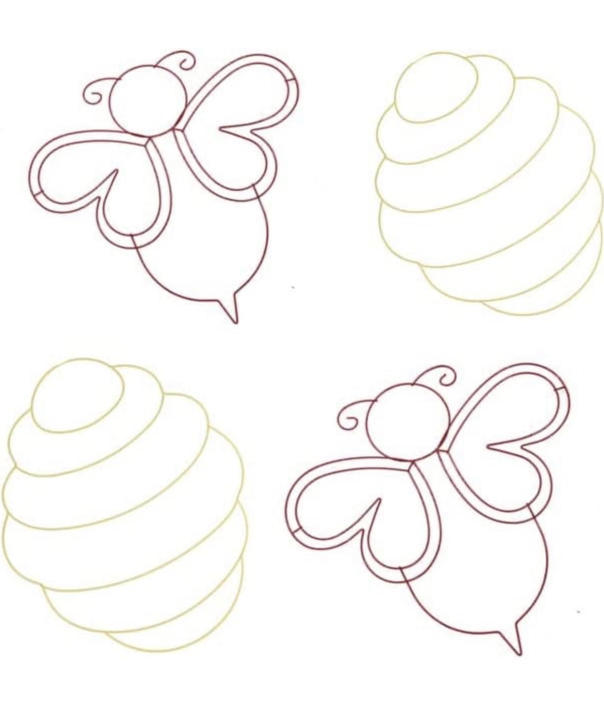 (Set of 4) HTL Metal Beehive Wire Wreath Frame Form 11.9x15.3 in, and ...