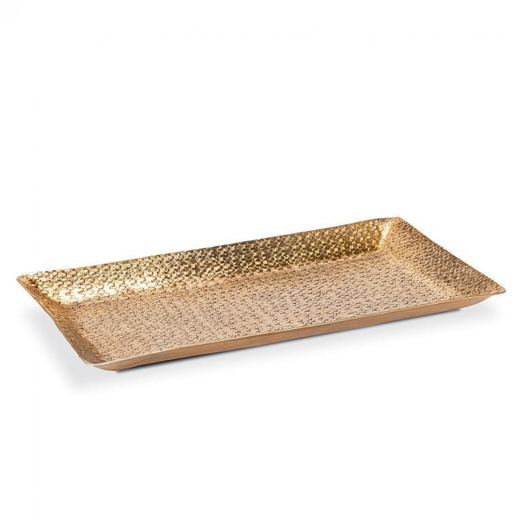 Set of 4 Hammered Gold Color Rectangular Tray - Walmart.com