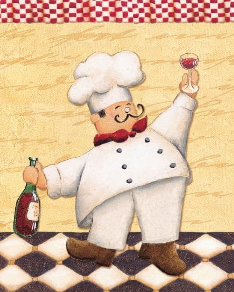 Set of 4 Happy French Chef Kitchen Prints; Four 8x10 in Black Framed ...