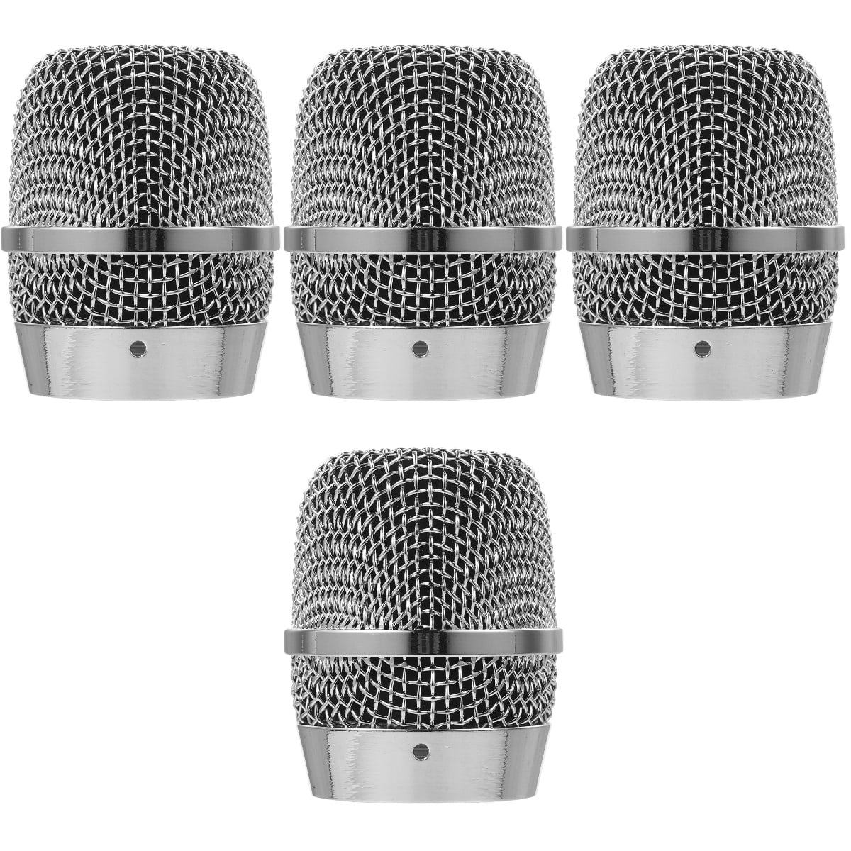 Set of 4 Headphones Microphone Mesh Head KTV Microphone Accessories ...