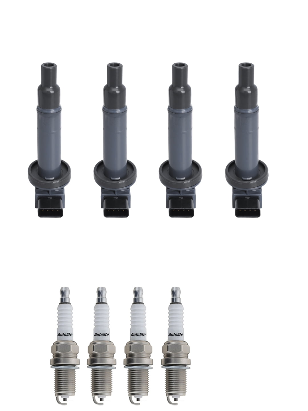 Set of 4 ISA Ignition Coils & 4 Autolite Spark Plugs for 1999-2014 ...