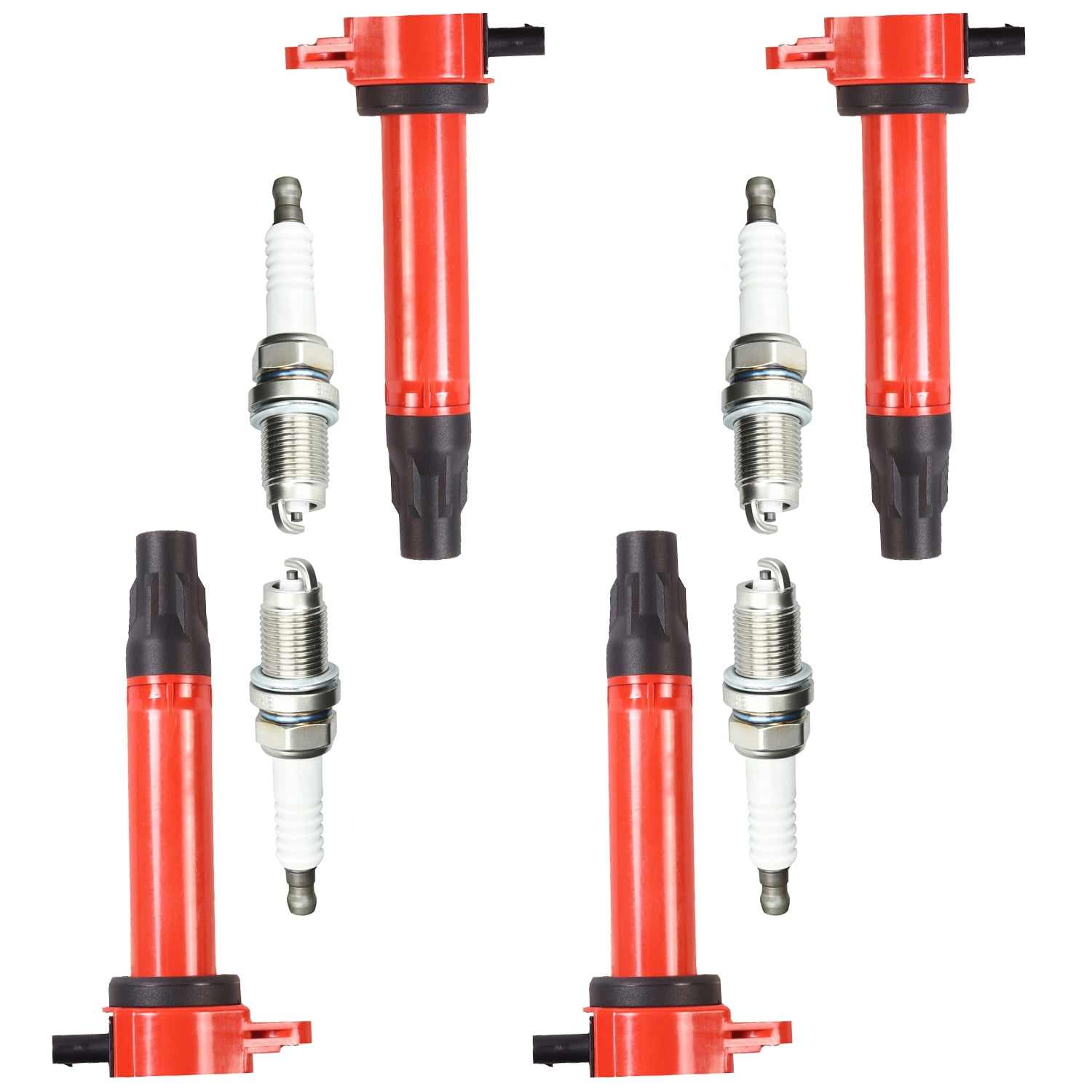 Set of 6 Red Color Ignition Coil Compatible with 2007-2010 Chrysler ...