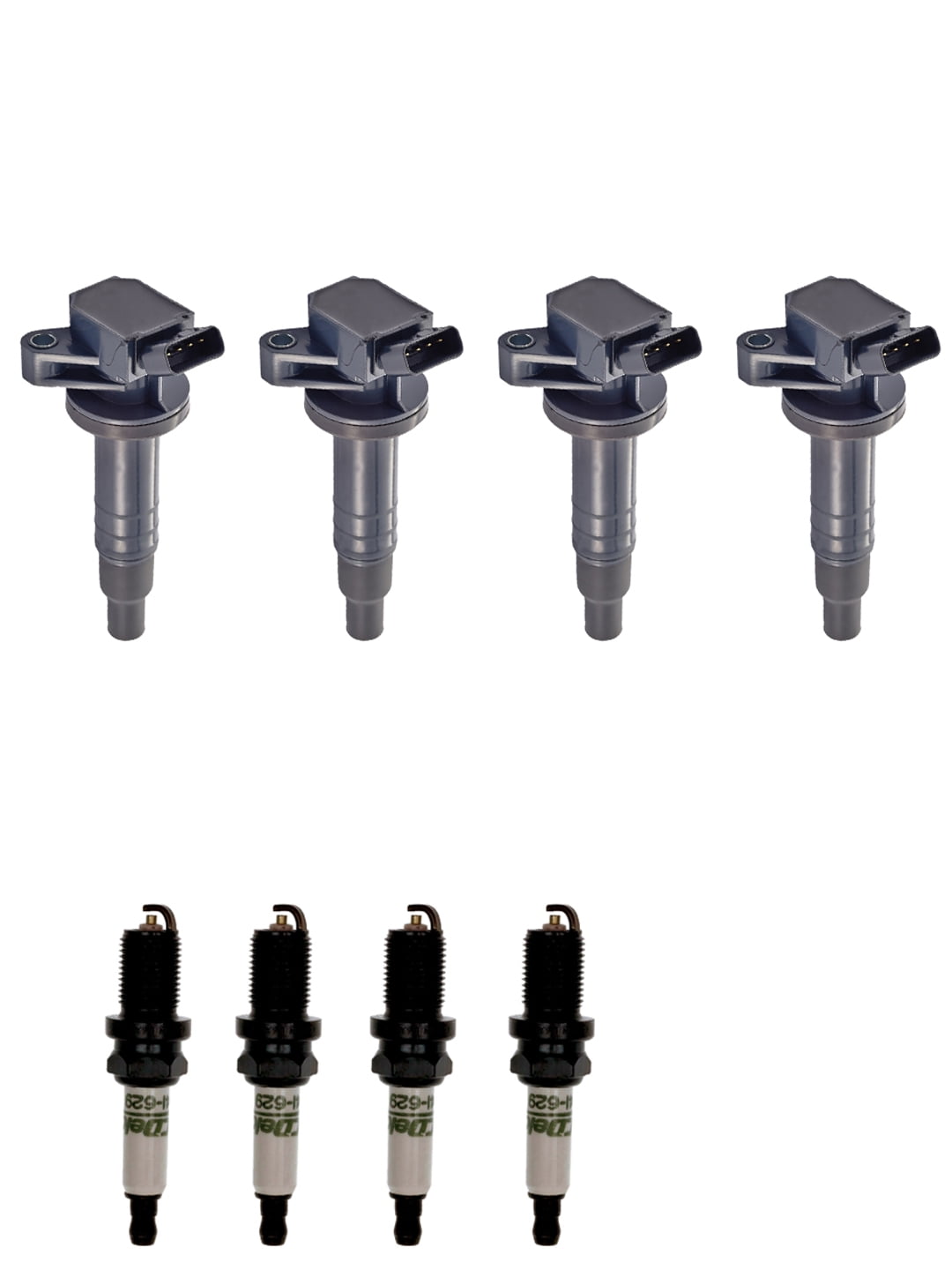 Set of 4 ISA Ignition Coils and 4 AcDelco Spark Plugs Compatible with ...