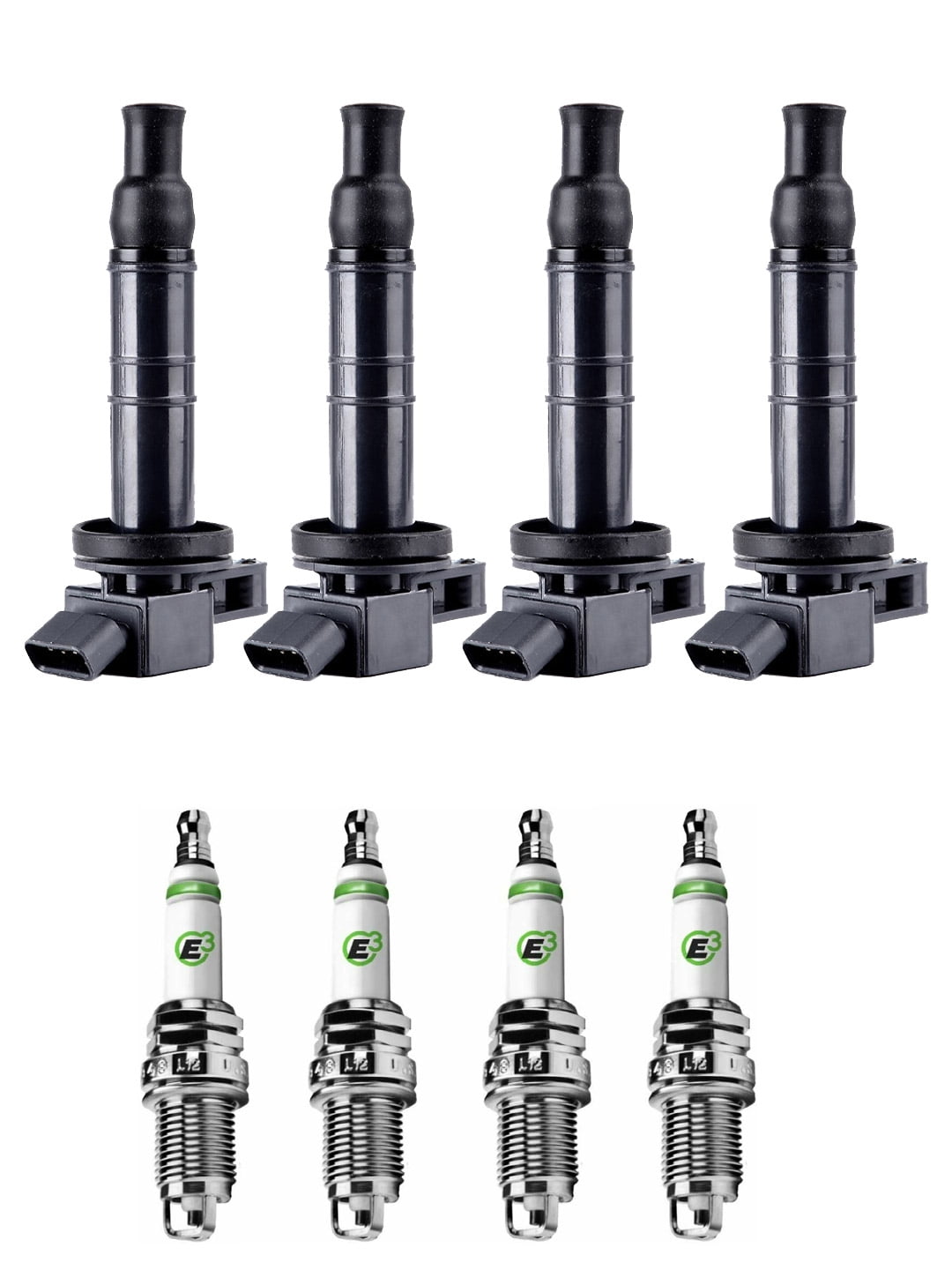 Set of 4 ISA Ignition Coils and 4 E4 Spark Plugs Compatible with 2013 ...