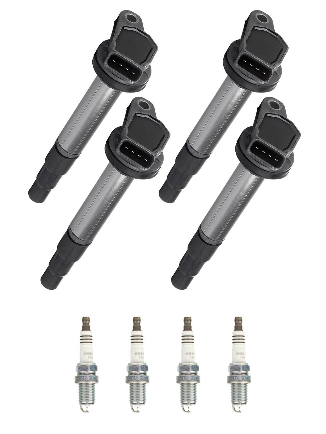 Set of 4 ISA Ignition Coils and 4 NGK Ruthenium Spark Plugs Compatible ...