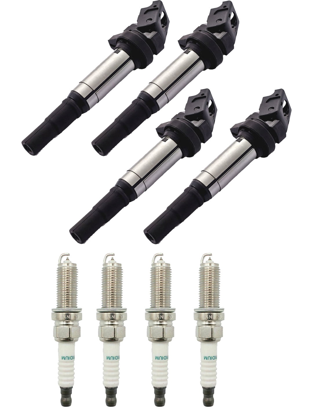 Set of 4 ISA Ignition Coils and 4 Spark Plugs Compatible with 2010-2014 ...