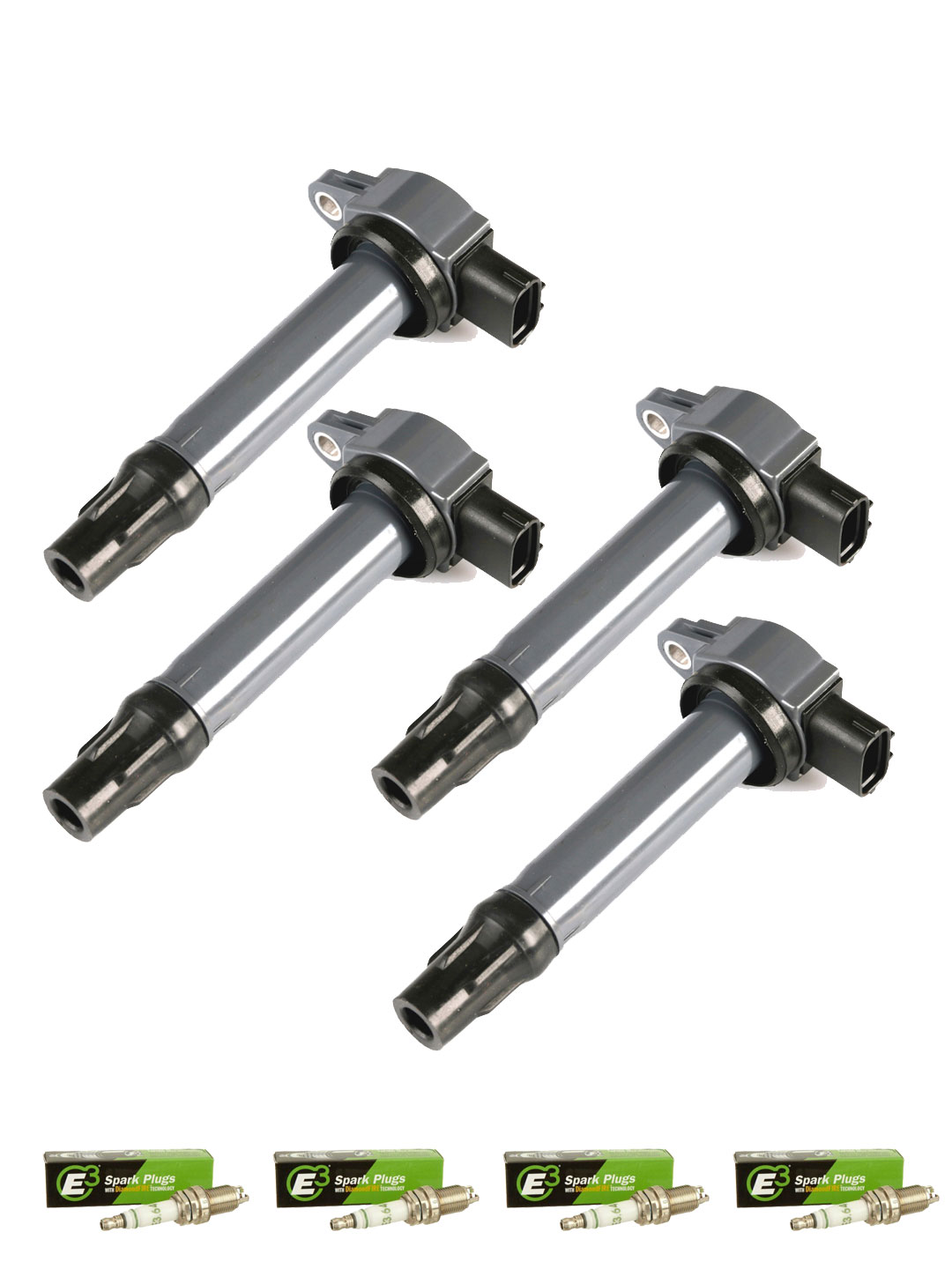 Set of 4 ISA Ignition Coils and 4 Spark Plugs Compatible with 2011 Mitsubishi Lancer ES ...