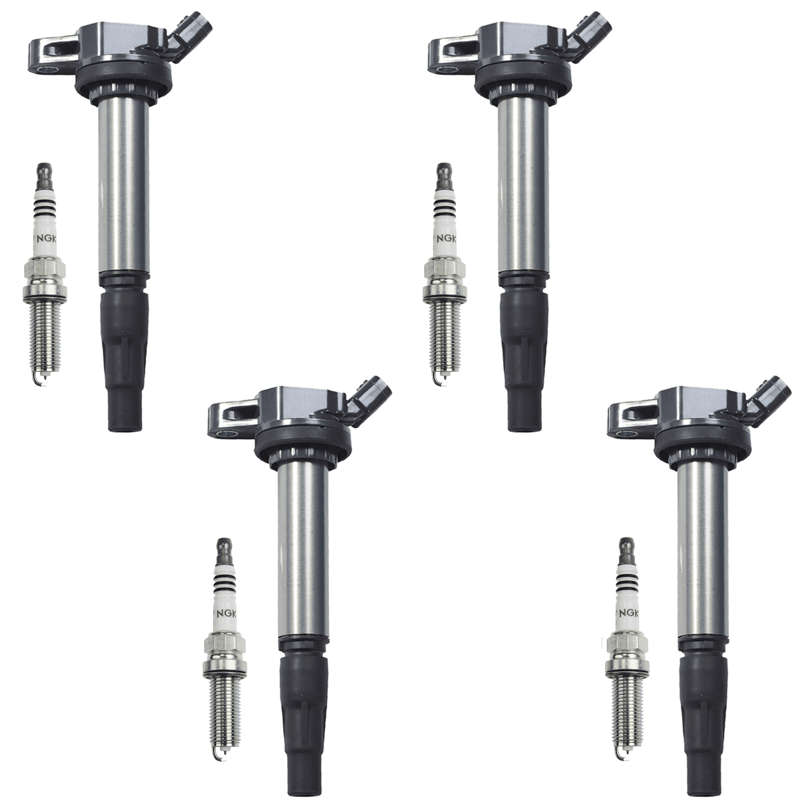 Set of 4 ISA Ignition Coils and Iridium Spark Plugs Compatible with ...