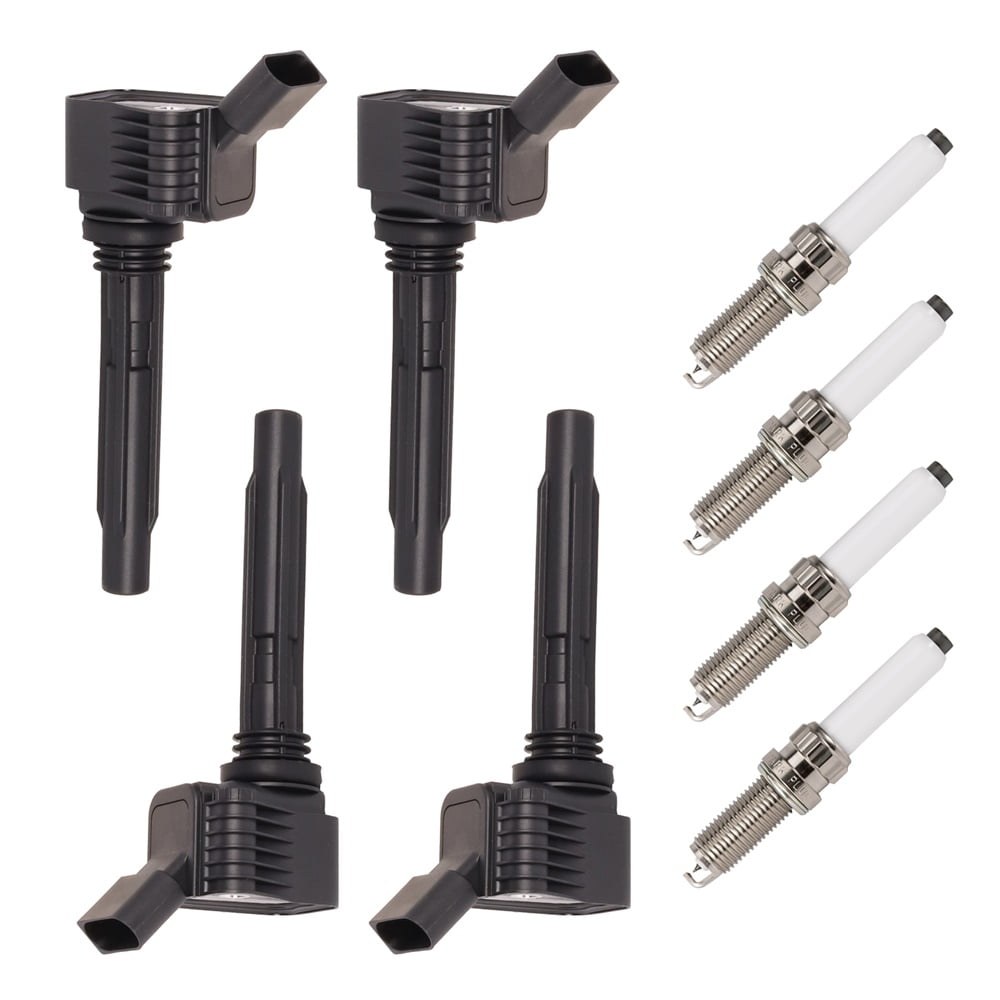 Set of 4 Ignition Coil & 4 Laser Iridium Spark Plug for Audi 2018-2021 ...