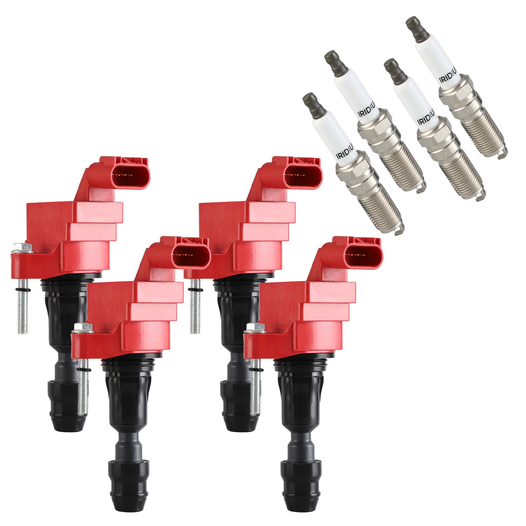 Set of 4 Ignition Coil and Spark Plugs for Buick GMC Chevrolet Saturn ...