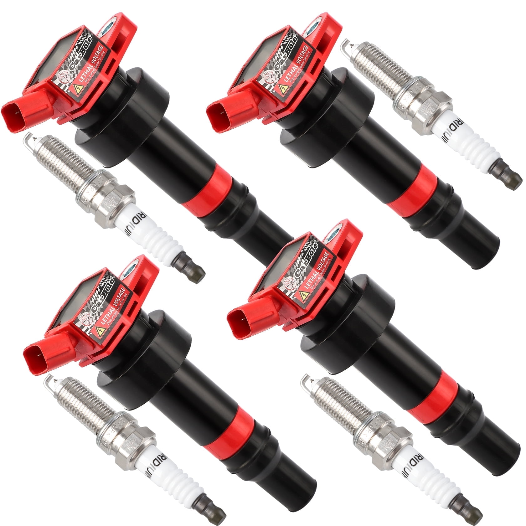 Ignition Coils Pack and Spark Plugs Set Compatible with Hyundai, Kia ...