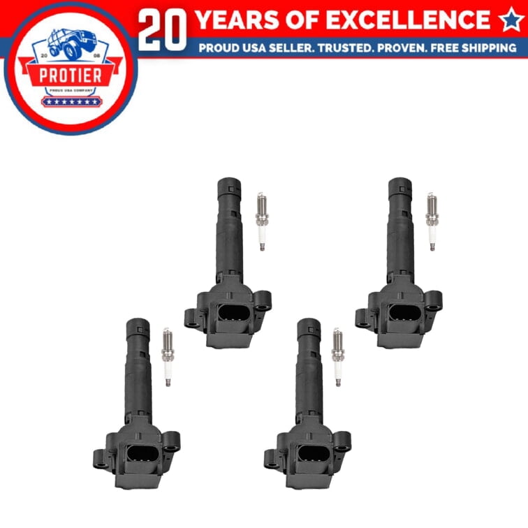 Set of 4 Ignition coil + Spark Plug Compatible with Mercedes-Benz C230 ...