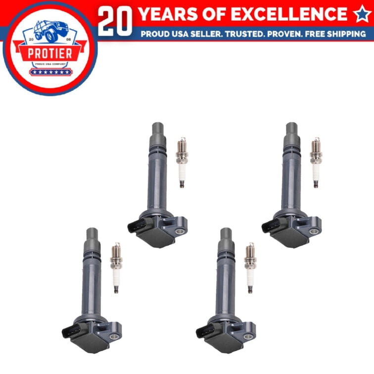 Set of 4 Ignition coil + Spark Plug Compatible with Toyota Celica ...