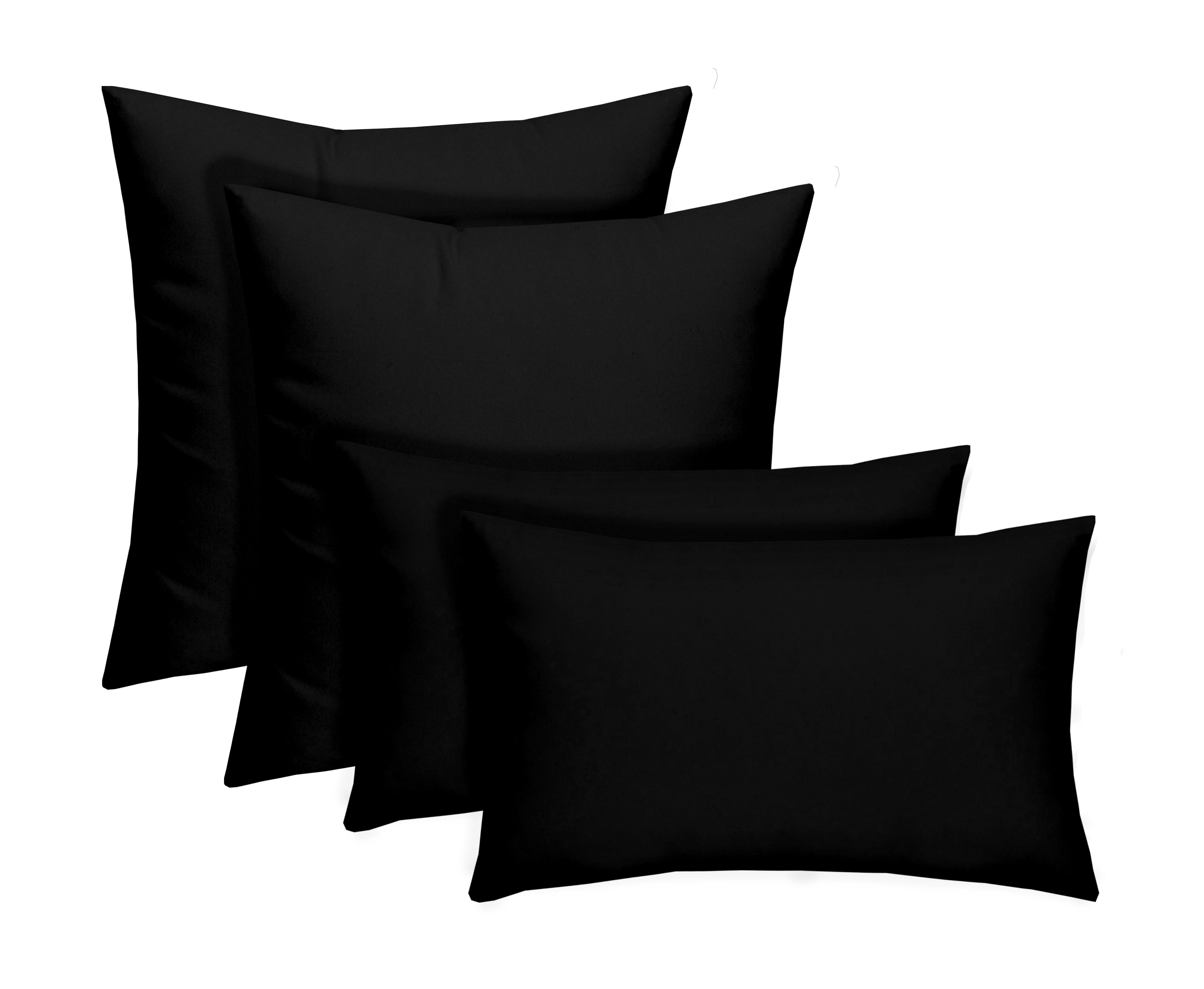 RSH DECOR 17” x 17” & 20” x 12” Solid Black Outdoor Decorative Pillows ...
