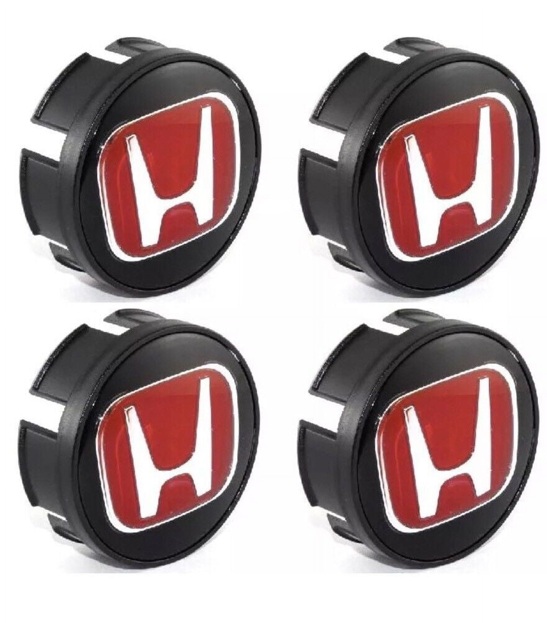 JDM Red H Wheel Center Hub Caps Set of 4, 69mm For Honda Civic, Accord ...