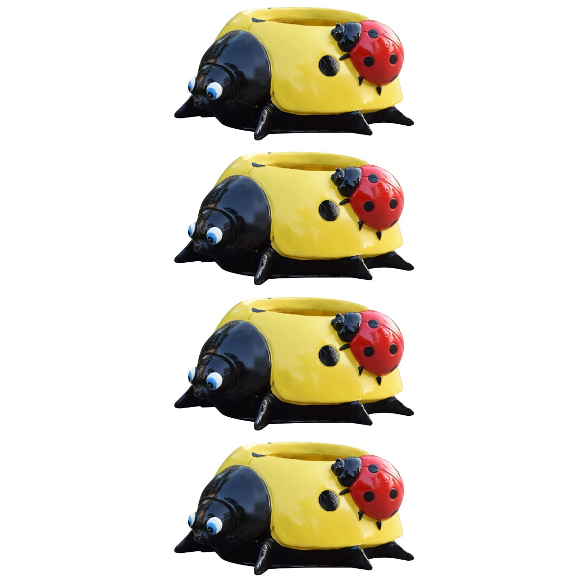 Set of 4 LADYBIRD Flowerpot Garden Pots and Farmers Vase Plant Stylish ...