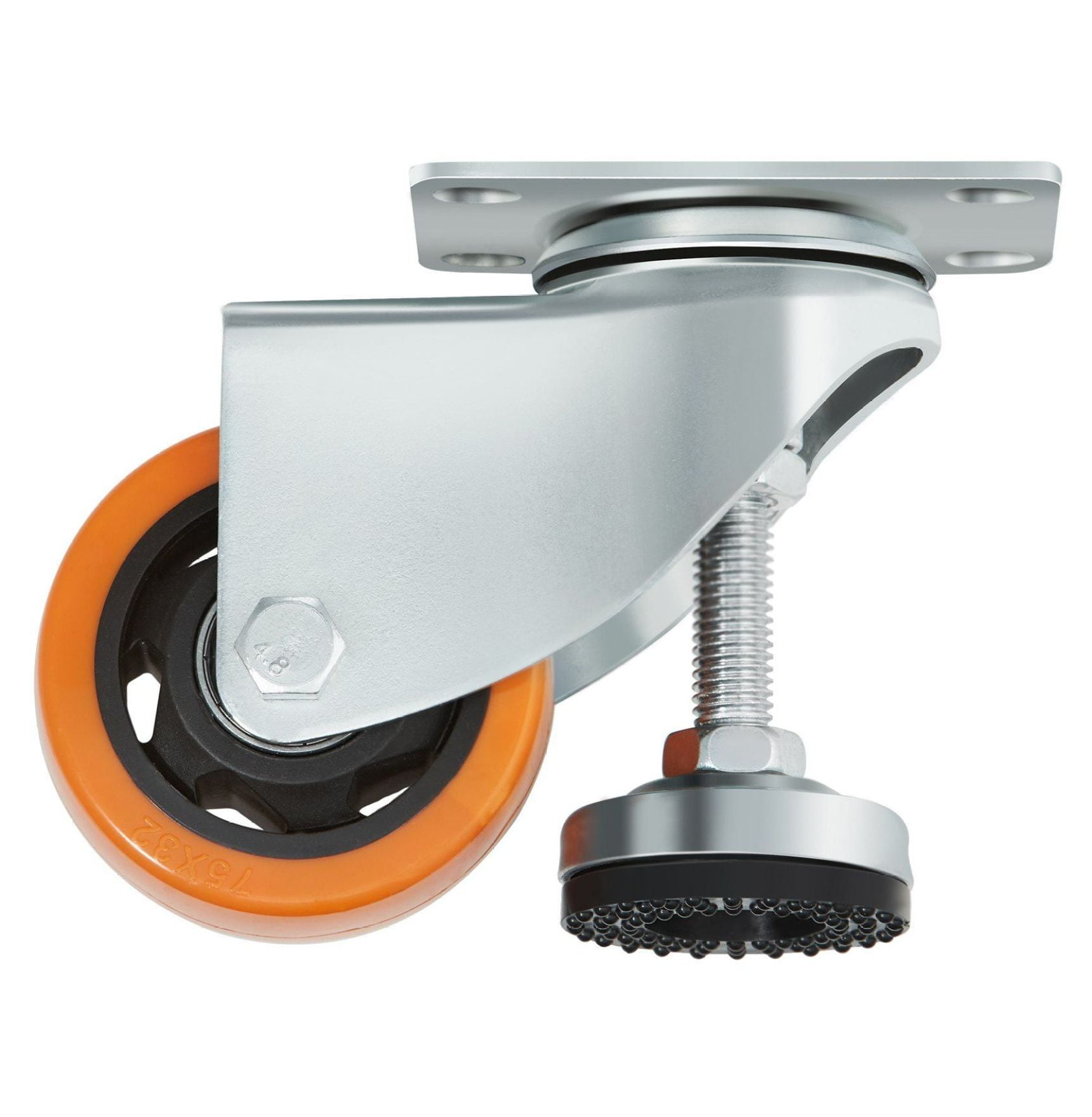 Set of 4 Leveling Casters - 720 lbs Capacity, 3 Inch Wheels, 360 ...