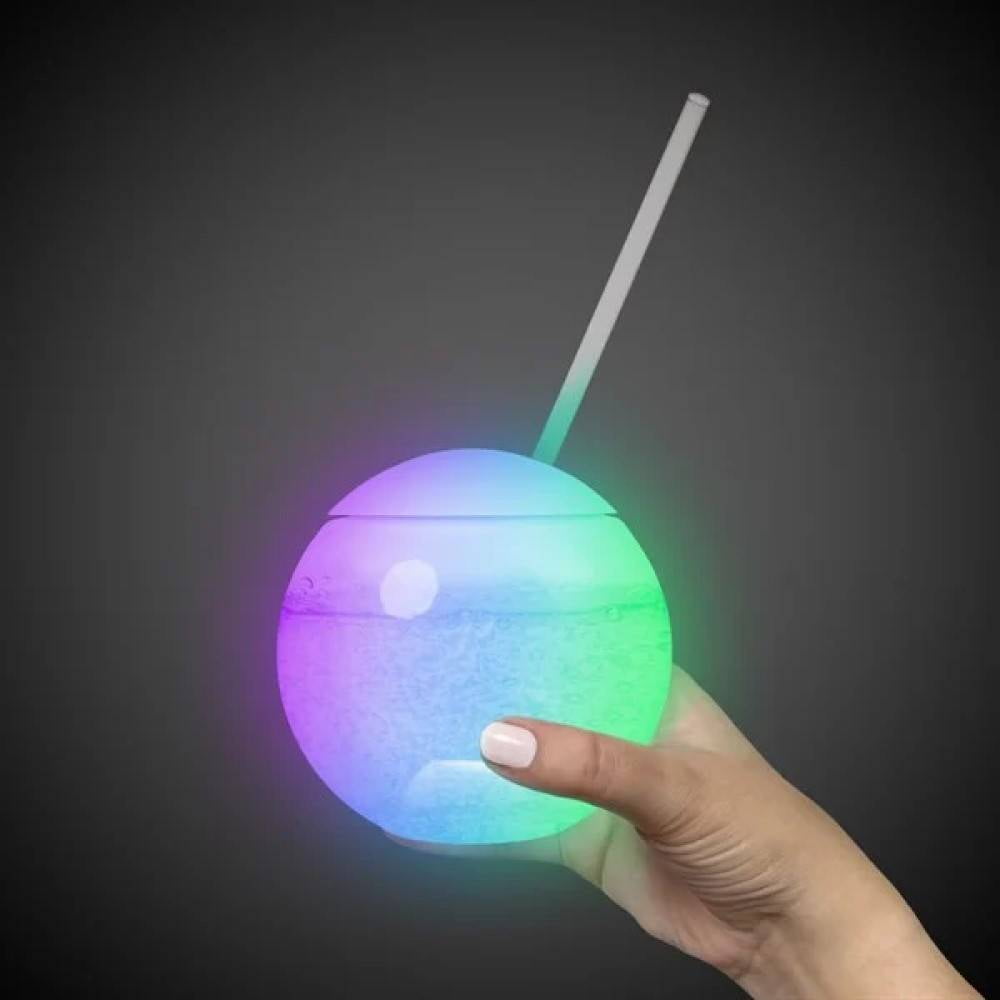 Set of 4 Light Up Flashing Ball Novelty Drink Cocktail Cup 18 Oz LED ...