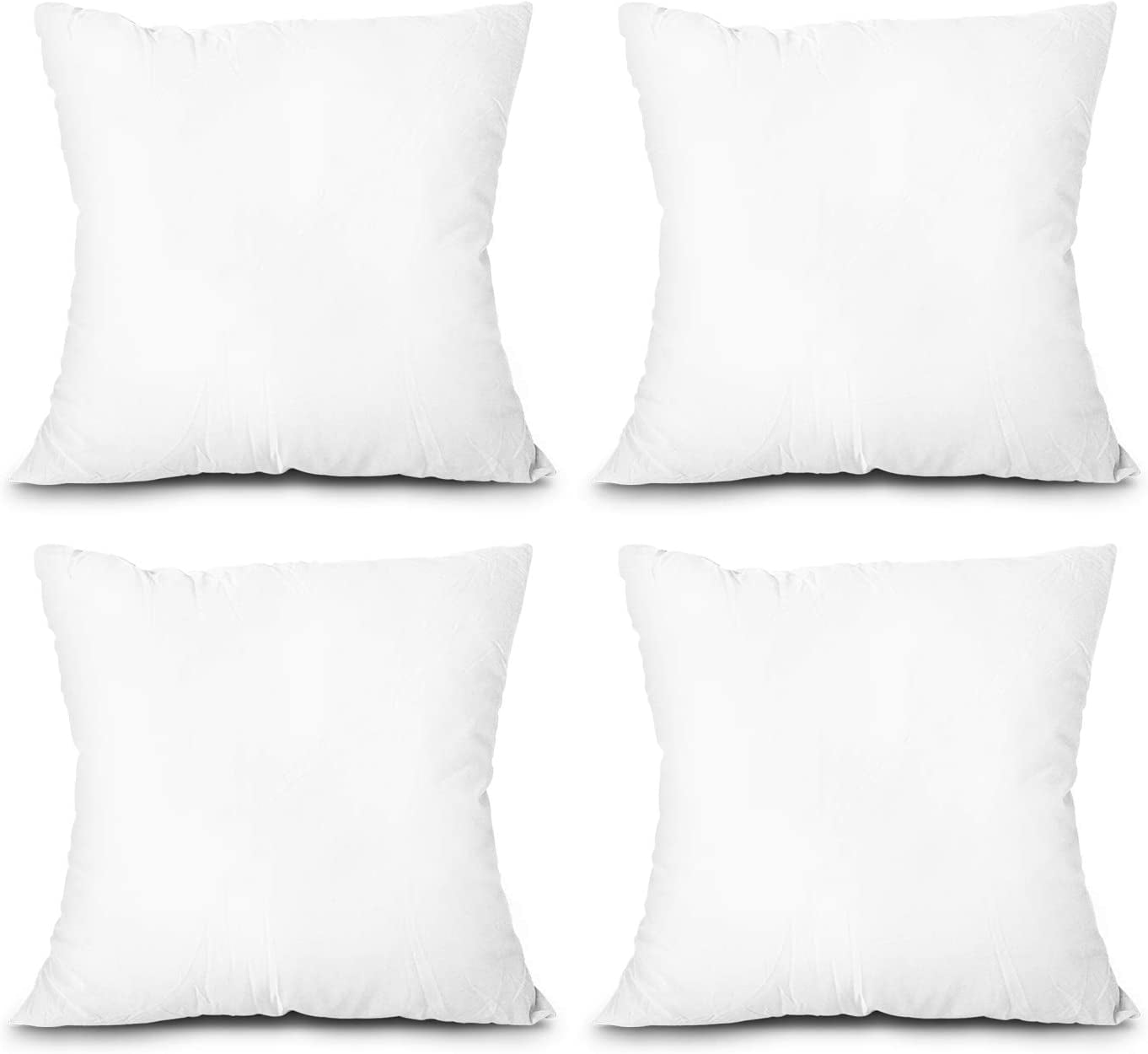 Set of 4 Lightweight Pillow Inserts - Soft Down Alternative Pillow ...
