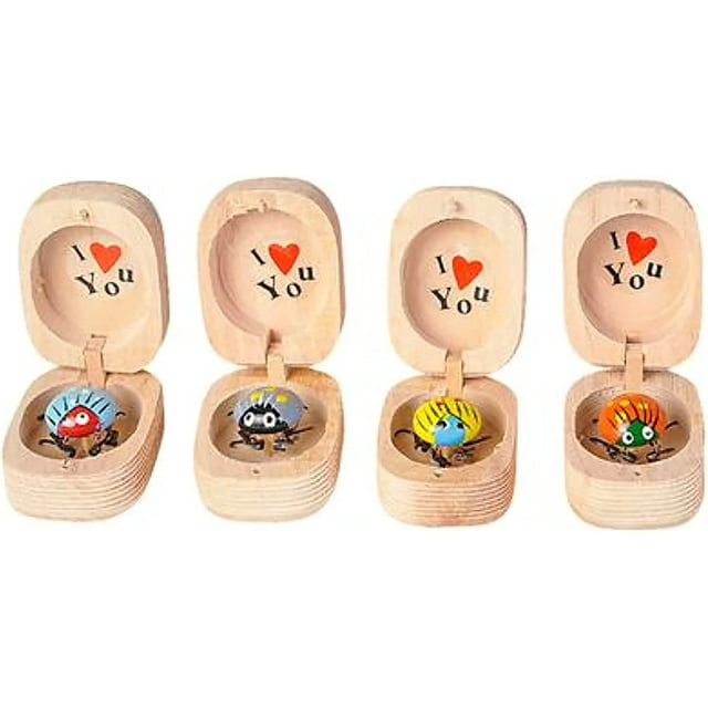 Walmart Set of 4 Love Bug Toy Insect for Kids in Wooden Box - Wiggle ...