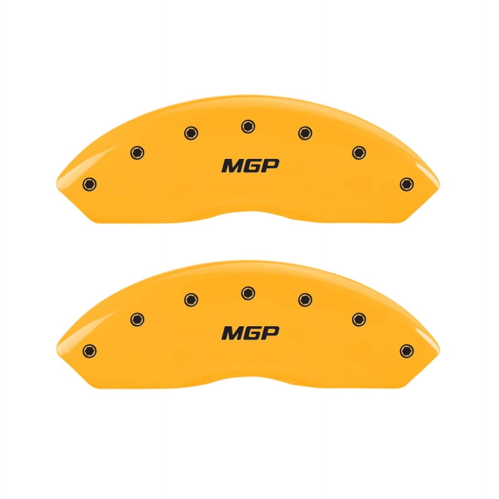 MGP 4 Caliper Covers Engraved Front & Rear MGP Black finish silver ch ...