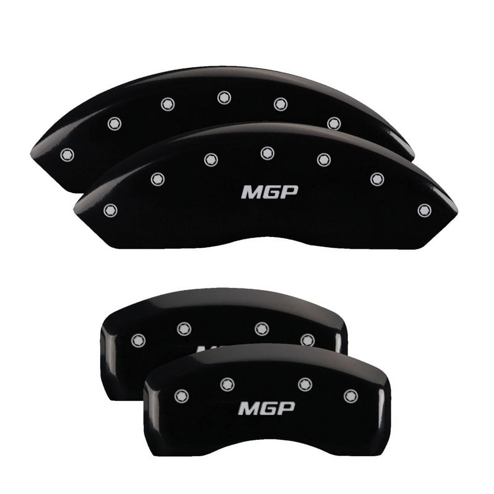MGP 4 Caliper Covers Engraved Front & Rear MGP Black finish silver ch ...
