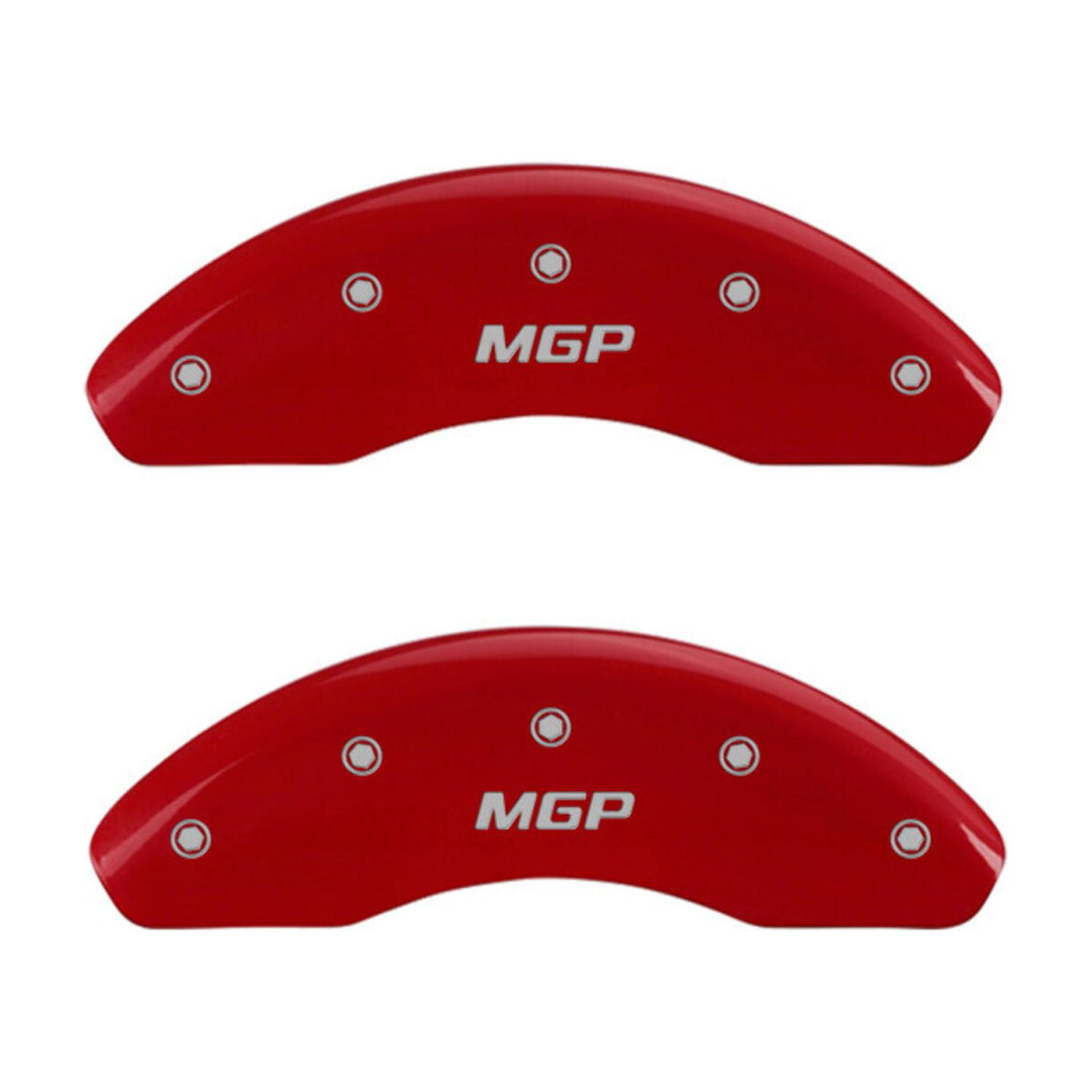 MGP 4 Caliper Covers Engraved Front & Rear MGP Red finish silver ch Fits select: 2012,2016 ...
