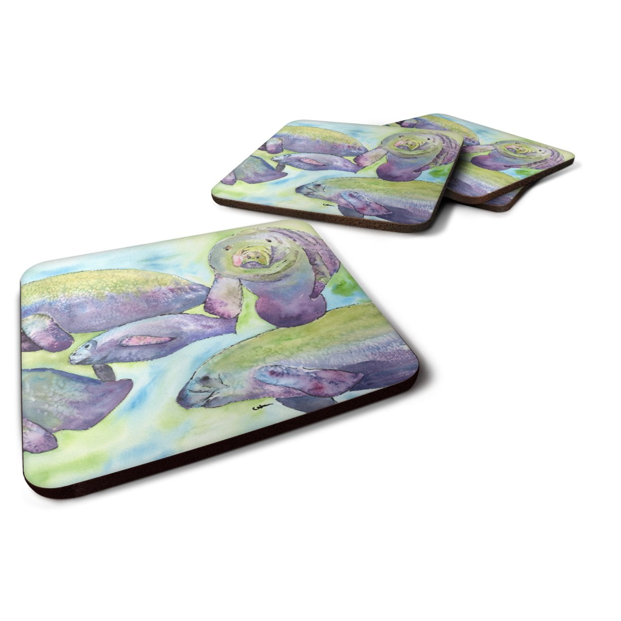 Set of 4 Manatee Foam Coasters - Walmart.com